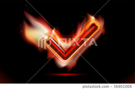 Checkmark Burning Fire icon, tick flames, symbol - Stock Illustration ...