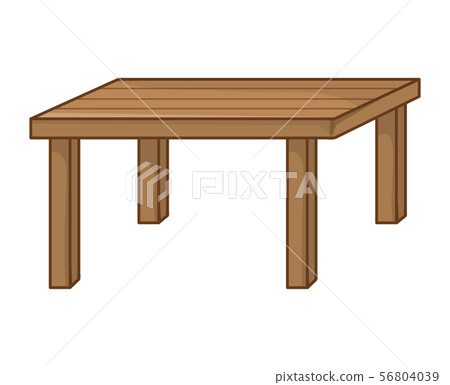 Wooden table isolated illustration on white - Stock Illustration ...
