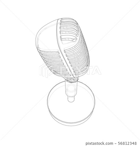 Outline vintage microphone vector - Stock Illustration [56812348] - PIXTA