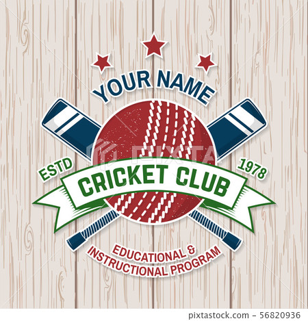 Cricket club badge. Vector. Concept for shirt,... - Stock Illustration ...