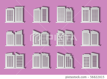 Architecture city and building vector on pink - Stock Illustration ...