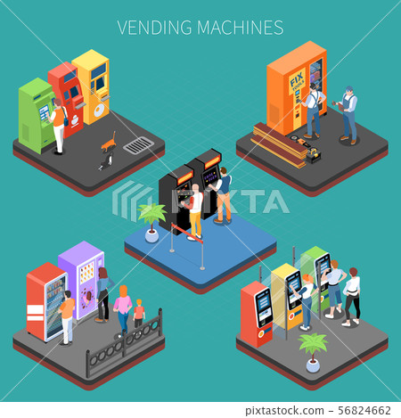 Vending Machines Isometric Composition - Stock Illustration [56824662 ...