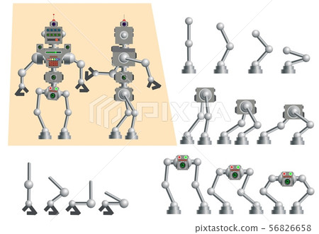 Set of parts of the body of the robot - Stock Illustration [56826658 ...