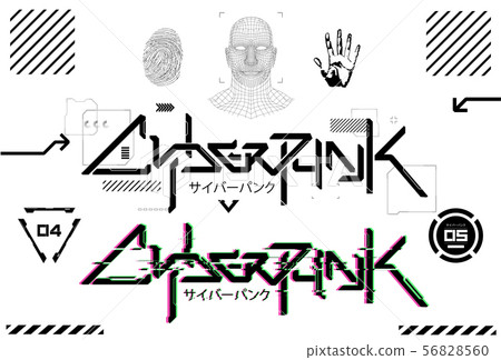 Cyberpunk futuristic lettering for T-shirt - Stock Illustration ...