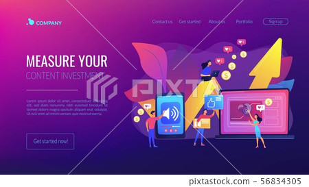 High ROI content concept landing page - Stock Illustration [56834305 ...