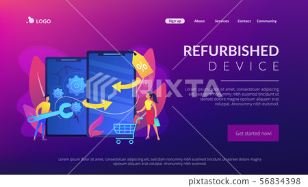 Refurbished device concept landing page.-插圖素材 [56834398] - PIXTA圖庫