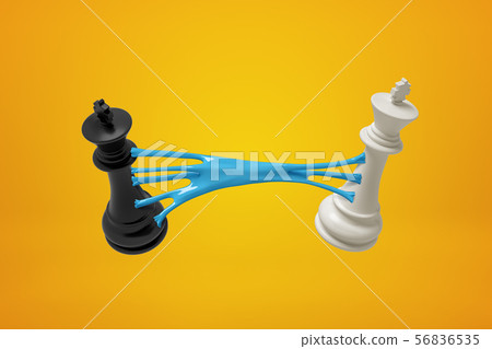 3d rendering of black and white chess kings,... - Stock Illustration ...