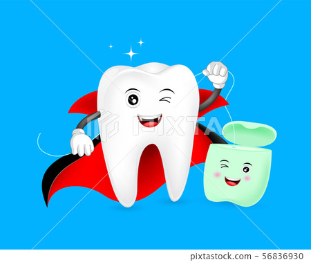 Halloween tooth cleaning itself by dental floss. - Stock Illustration ...