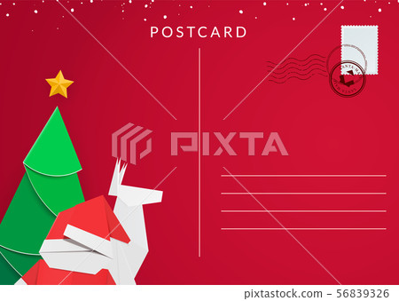 Template of a red postcard for Christmas and New - Stock Illustration ...