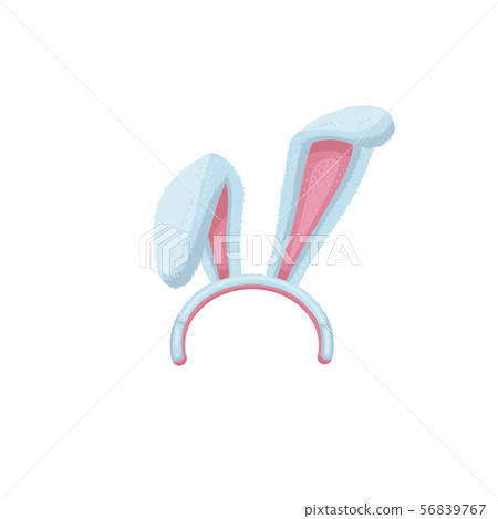 Headband with bunny or rabbit white ears... - Stock Illustration ...