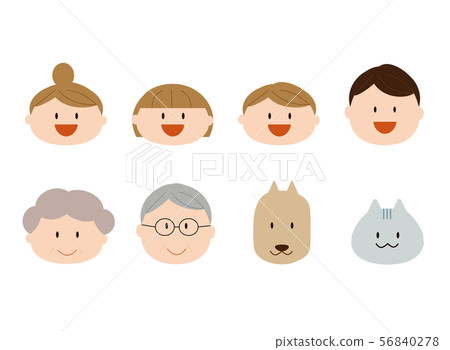 Three generations face - Stock Illustration [56840278] - PIXTA