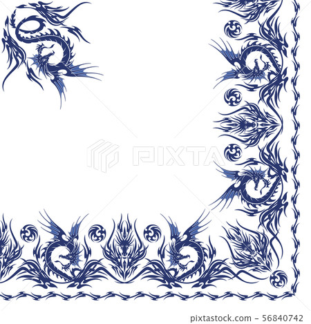 Bandana scarf with dragon and tribal - Stock Illustration [56840742 ...