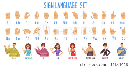 Sign Language Set - Stock Illustration [56841608] - PIXTA