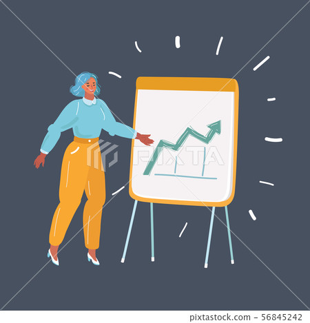 Woman giving presentation or lecture. - Stock Illustration [56845242 ...