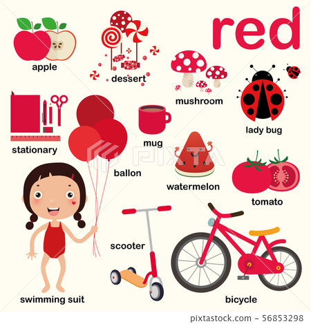 red color, Educate color and vocabulary english - Stock Illustration ...