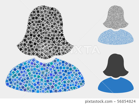 Woman Icon Mosaics of Squares and Circles - Stock Illustration ...