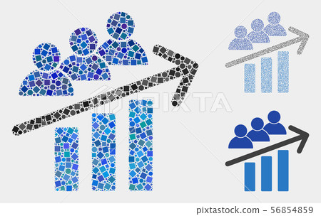 Users Trend Arrow Icon Collages of Squares and... - Stock Illustration ...