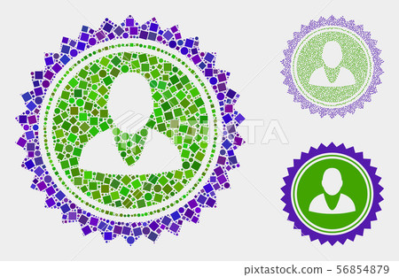 User Stamp Seal Icon Collages of Squares and... - Stock Illustration ...
