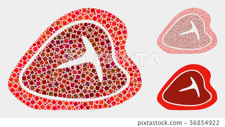 T-Bone Beef Steak Icon Mosaics of Squares and... - Stock Illustration ...