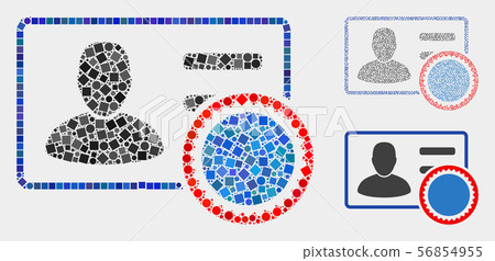 Stamped User Card Icon Collages of Squares and... - Stock Illustration ...