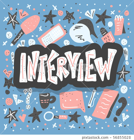 Interview design poster. Vector illustration. - Stock Illustration ...