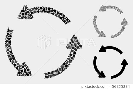 Rotation Motion Icon Collages of Squares and... - Stock Illustration ...