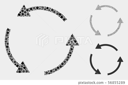 Rotation CCW Icon Mosaics of Squares and Circles - Stock Illustration ...