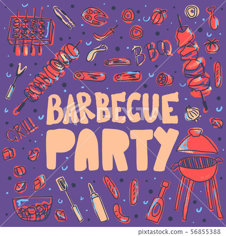 Barbecue composition. Vector design. - Stock Illustration [56855388 ...