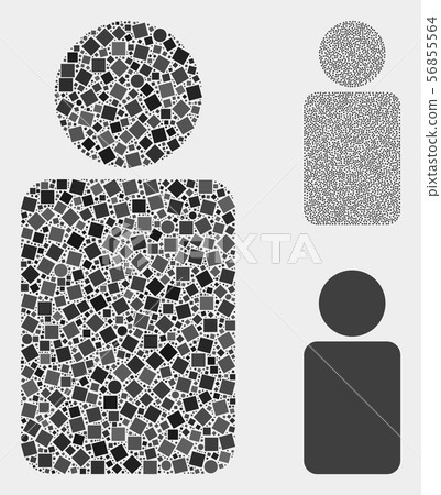 Man Icon Mosaics of Squares and Circles - Stock Illustration [56855564 ...