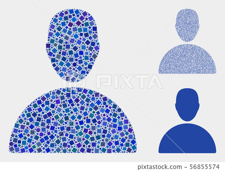Man Icon Mosaics of Squares and Circles - Stock Illustration [56855574 ...