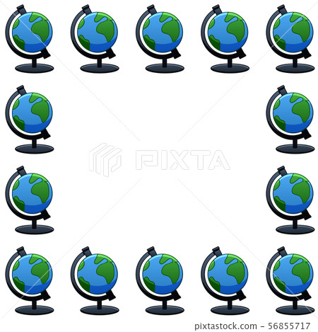 Square frame made of globes on white background - Stock Illustration ...