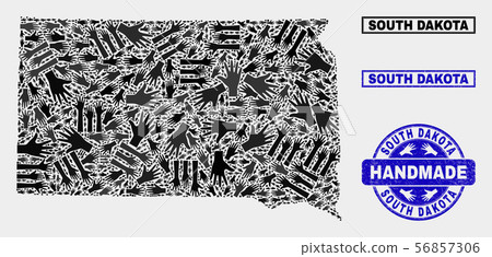 Handmade Collage of South Dakota State Map and... - Stock Illustration ...