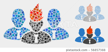 Flamed Team Leader Icon Collages of Squares and... - Stock Illustration ...