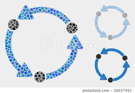 Dot Rotation Icon Mosaics of Squares and Circles - Stock Illustration ...