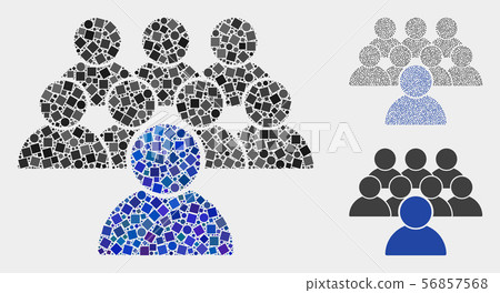 Collective Icon Mosaics of Squares and Circles - Stock Illustration ...