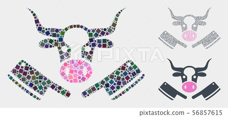 Butchery Blade Tools Icon Collages of Squares... - Stock Illustration ...