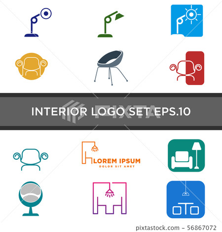 interior light logo design with line style vector - Stock Illustration ...