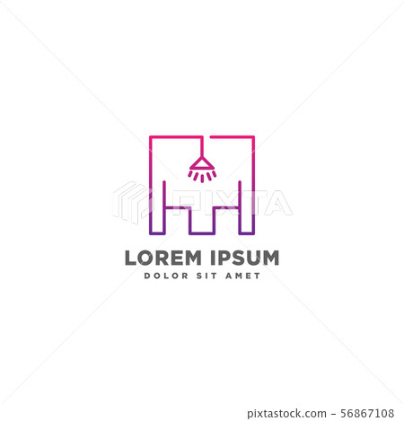 interior light logo design with line style vector - Stock Illustration ...