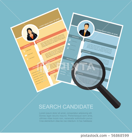 Magnifying zoom cv resume choosing people - Stock Illustration ...