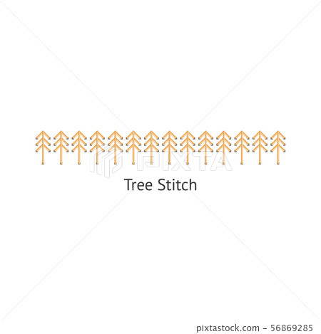 Tree thread stitch seamless brush for design...-插圖素材 [56869285] - PIXTA圖庫