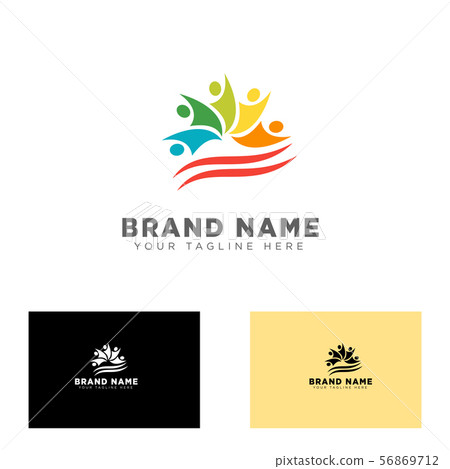 community group logo design template vector - Stock Illustration ...