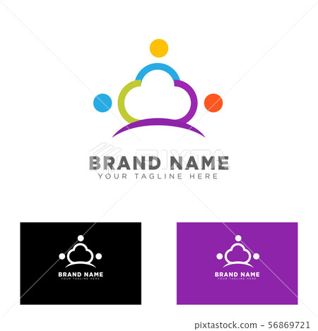 community group logo design template vector - Stock Illustration ...