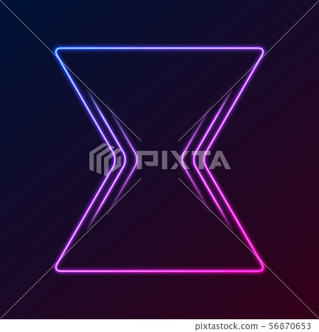 Blue purple neon geometric polygonal logo design - Stock Illustration ...