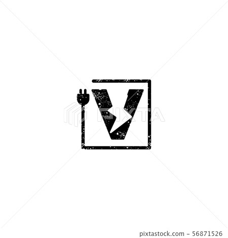 flash logo initial v symbol electrical vector icon-插圖素材 [56871526 ...