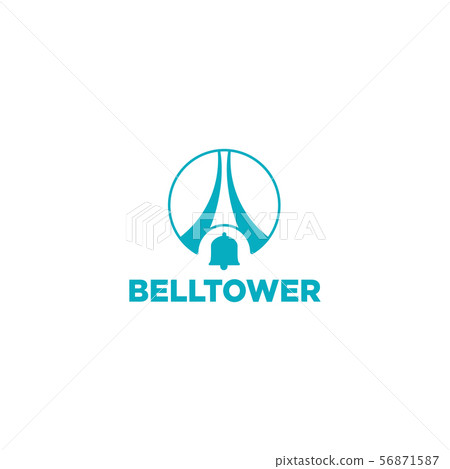 bell tower logo design icon vector illustration - Stock Illustration ...