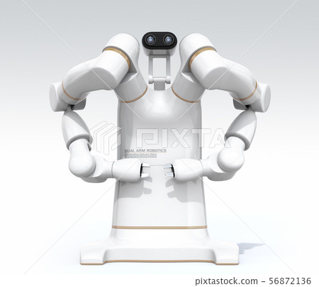 Front image of a double-arm robot. Concept of... - Stock Illustration ...