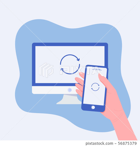 Laptop and smartphone synchronizing concept. - Stock Illustration [56875379] - PIXTA