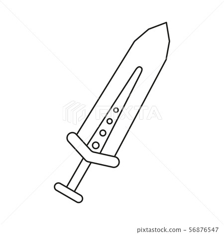Line art black and white broadsword - Stock Illustration [56876547] - PIXTA
