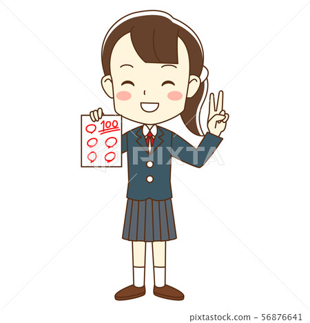 Girl student blazer test perfect score - Stock Illustration [56876641 ...