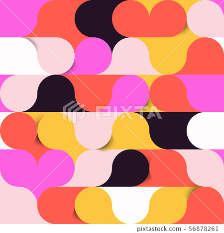 Seamless pattern, colorful retro circle shape - Stock Illustration ...